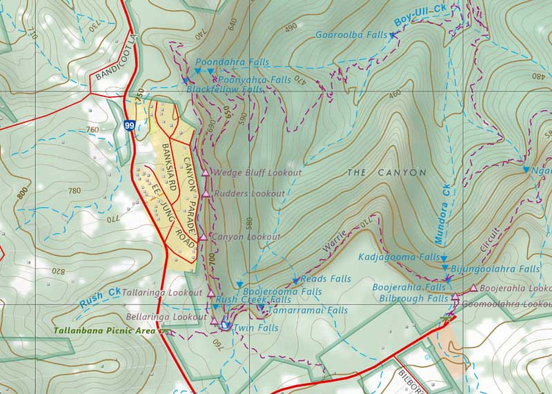 World Wide Maps Springbrook to Binna Burra Great Walk Map